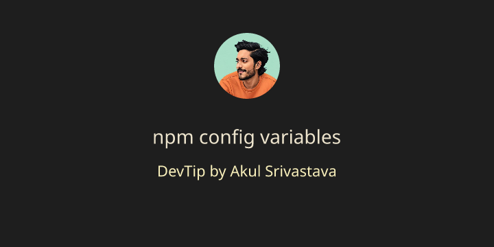 Npm Config Variables | Akul Srivastava - DevTips, Blogs, Learnings and more